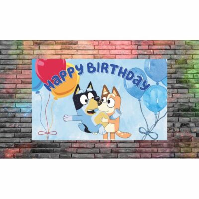 Bluey Party Theme Birthday Banner – Kids Party Decor – Vinyls and Prints