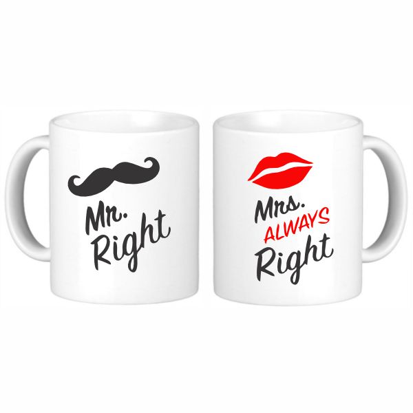 Mr. Right and Mrs. Right Coffee Mug Set – Vinyls and Prints